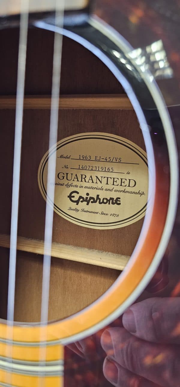 Epiphone – 1963 EJ45/VS – Vintage Sunburst – 2014 | M-GUITARS - IN THE ...